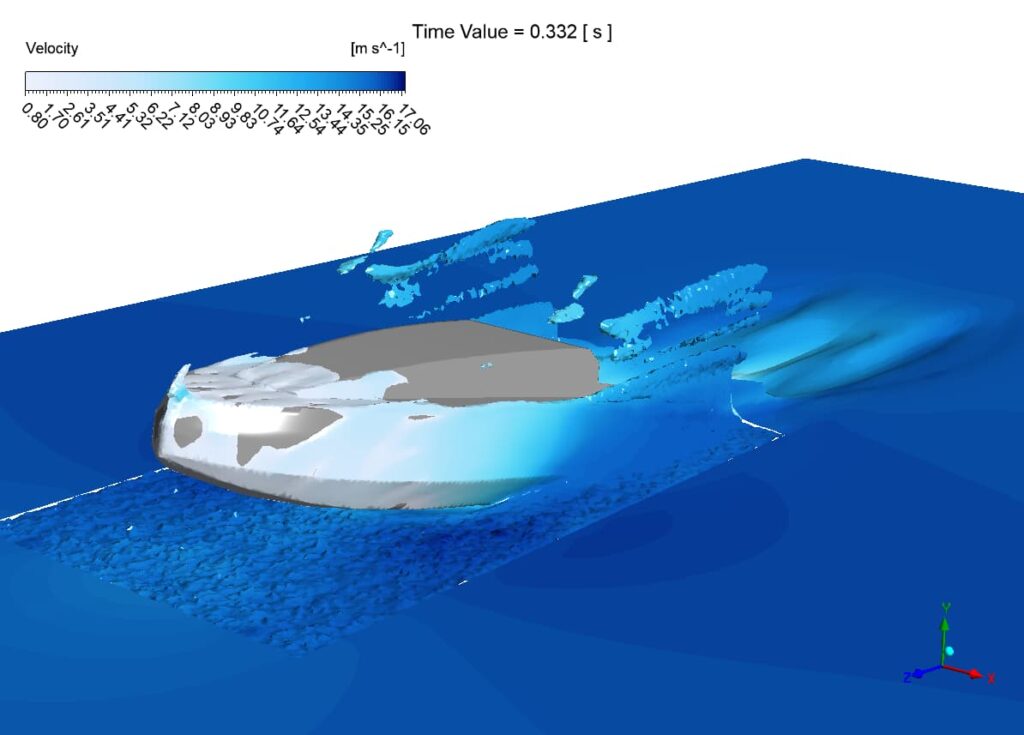 Boat Hull CFD Simulation: A Drag Force Study Using Dynamic Mesh | CFDLAND